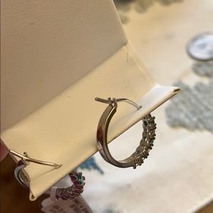 Jewelry | Ss Whiteblue Cz Hoops Nwt | Poshmark